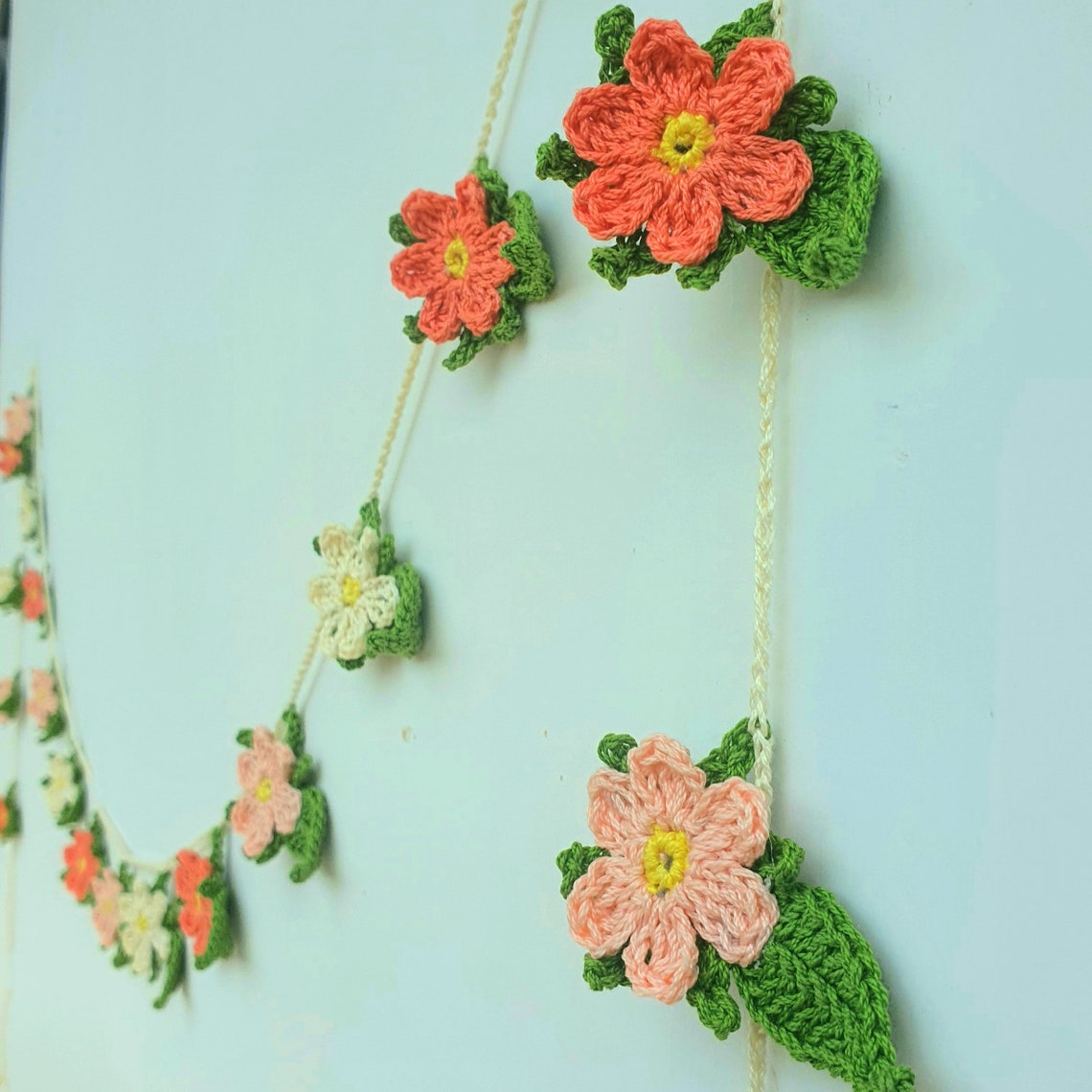 Crochet Spring Flower Garland Pattern Easter Party | Etsy