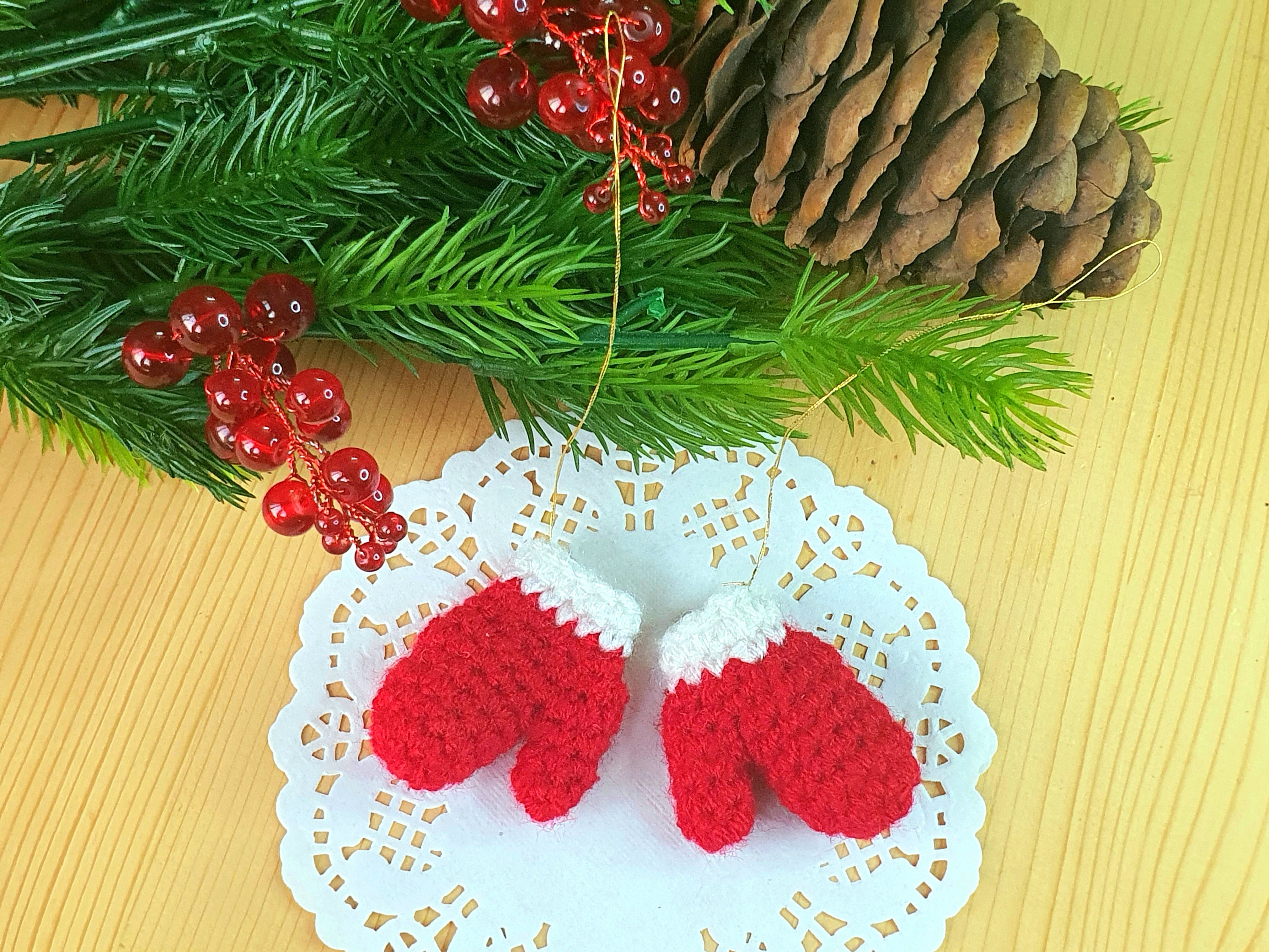Crochet Pattern Pdf Mini Christmas Mittens Santa Mittens Tree - Etsy