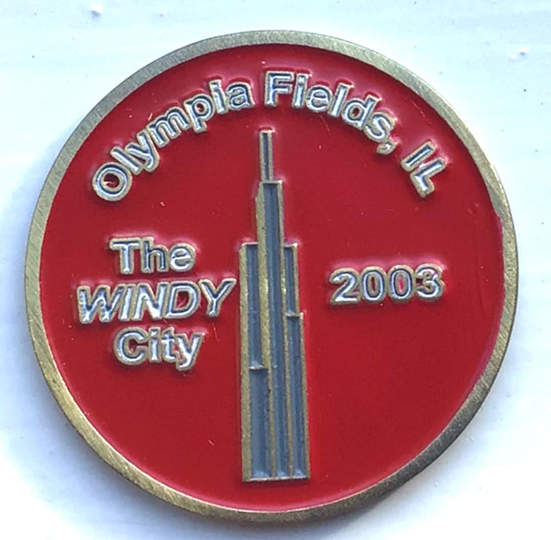Hand Painted Golf Ball Marker for the 2003 US Open Golf Championship ...