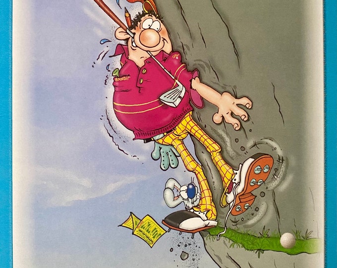 Golf Gift Card and Envelope. Comic Fun A Determined Golfer Always Tries ...