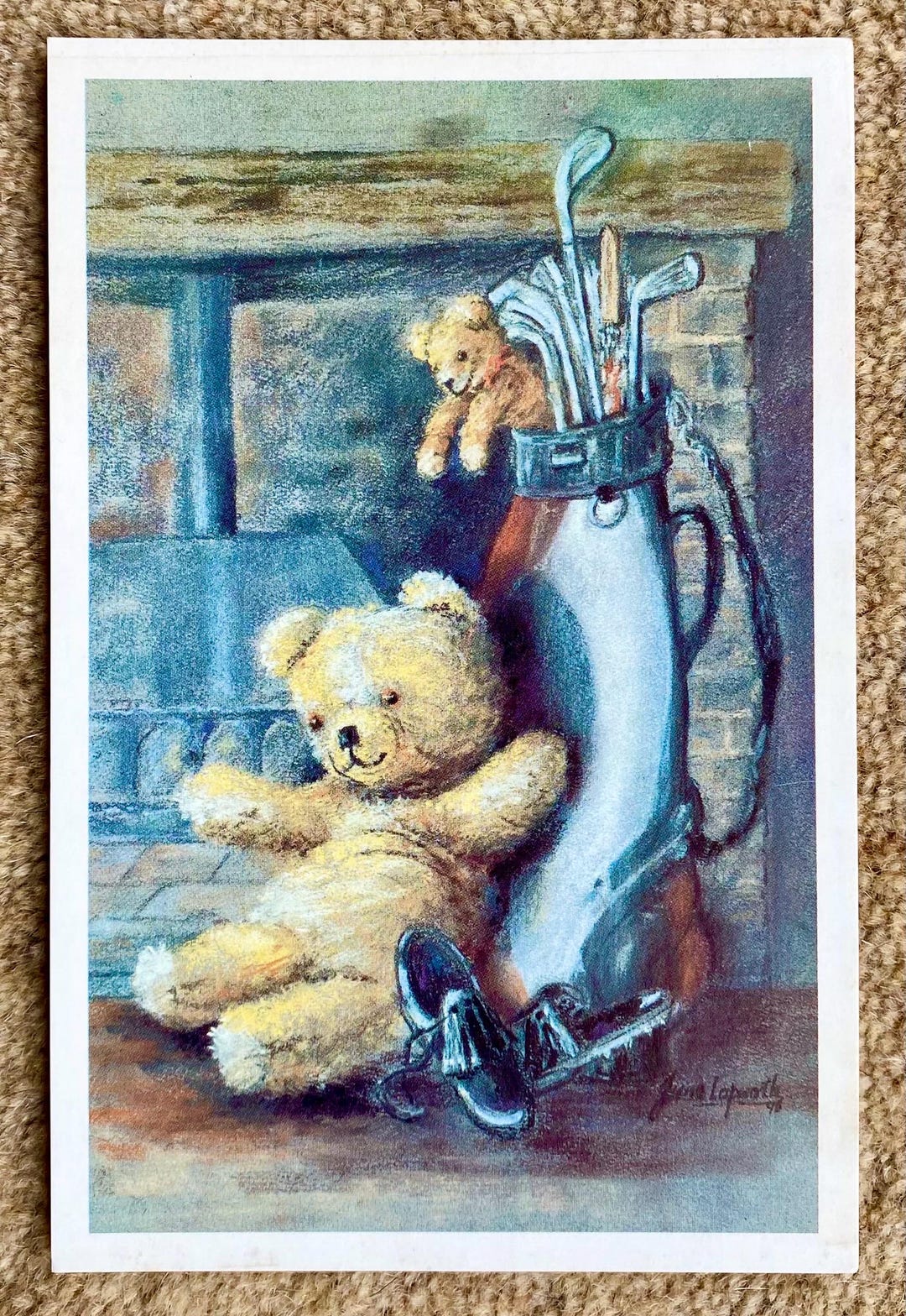 Golf Teddy Bear Postcard - Golfing Comic Fun. Ideal to Make in to a ...