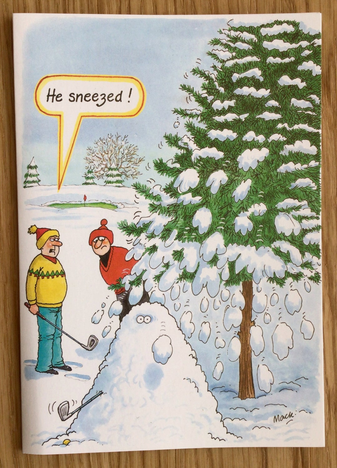Golf Christmas Card and Envelope - Comic Fun Hilarious. Ideal for Your ...