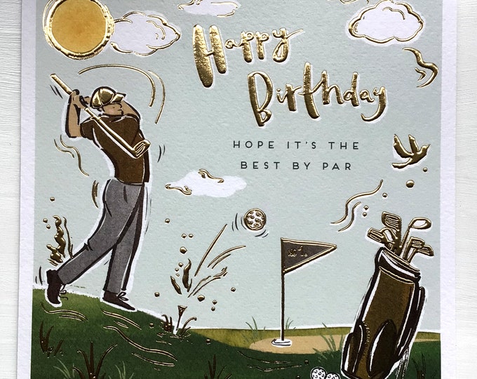 Golf Birthday Card and Envelope. Hope It's the Best by Par! Ideal for ...