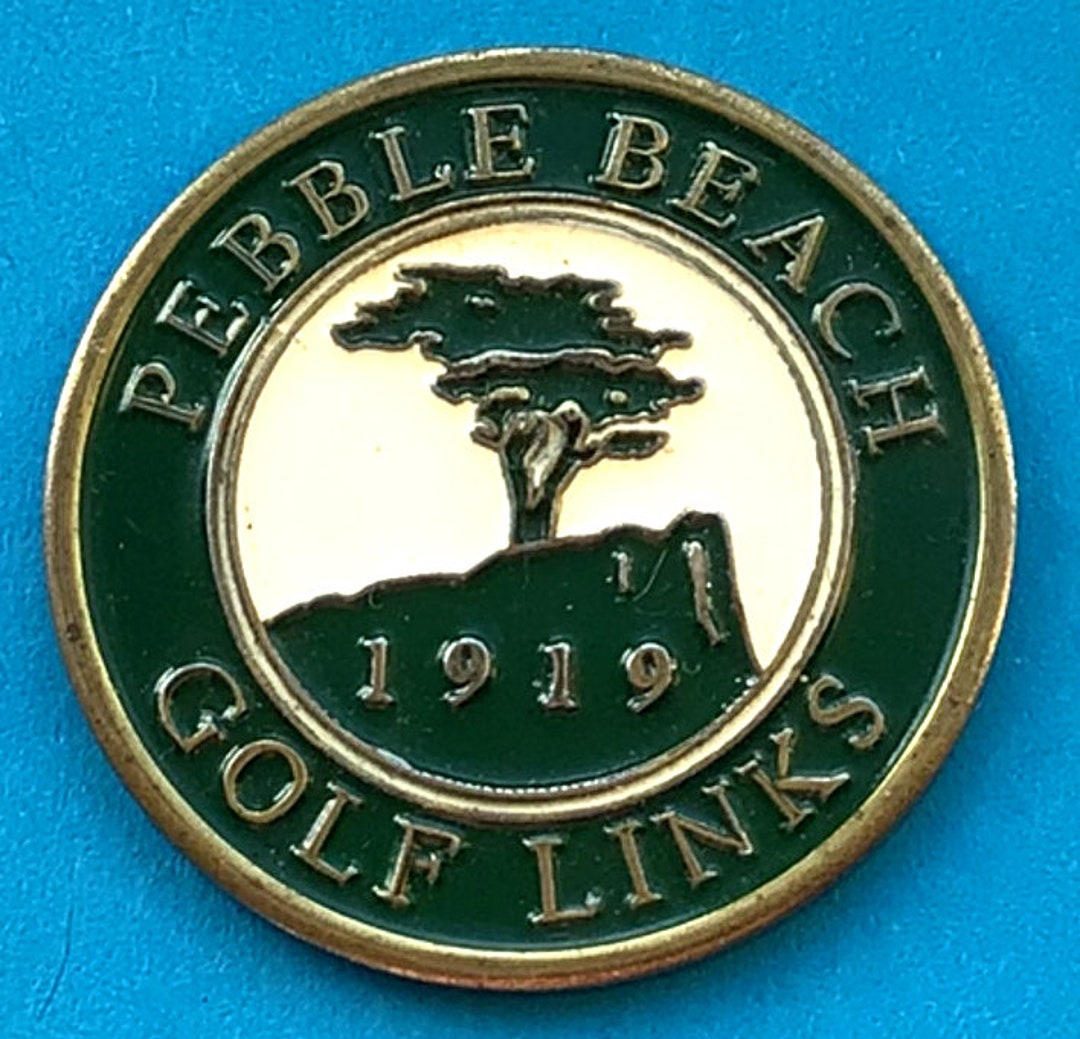 Old 1919 Pebble Beach Golf Links USA Hand Painted Coin Golf Ball Marker ...