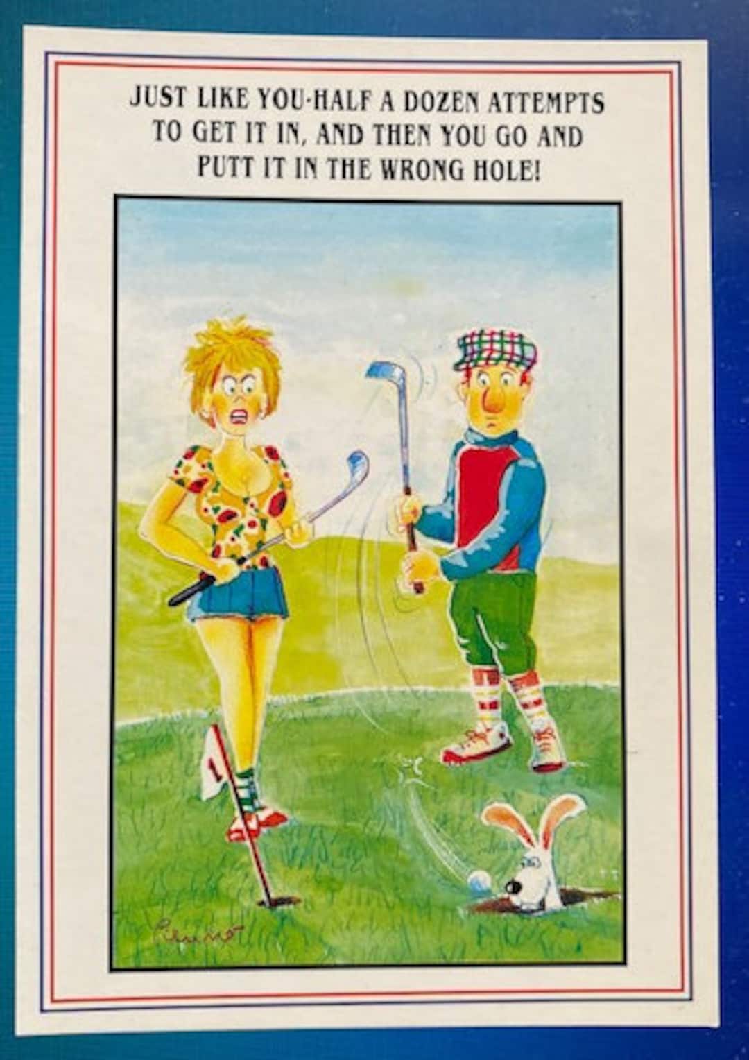 Golf Birthday Card Golf Post Card - Hilarious Comic Fun. Ideal to Make ...