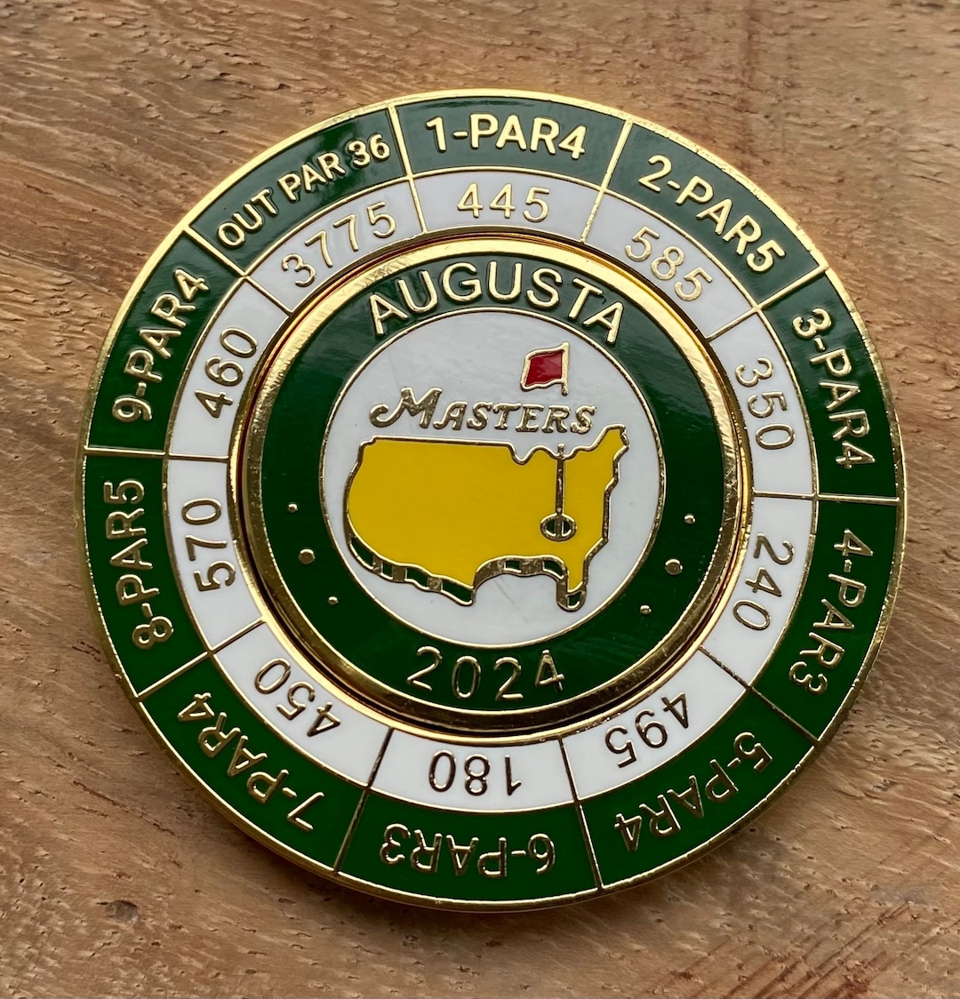 Fabulous 2024 Masters Augusta Golf Club Enamelled Coin Golf Ball Marker ...