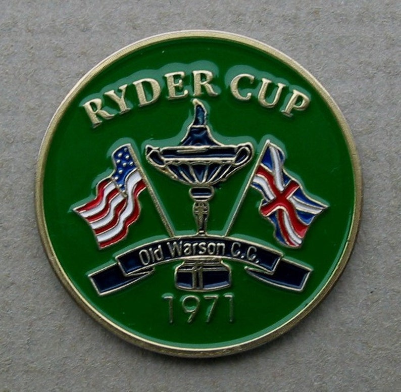 Old Vintage Hand Painted Golf Ball Marker for the 1971 Ryder Cup ...