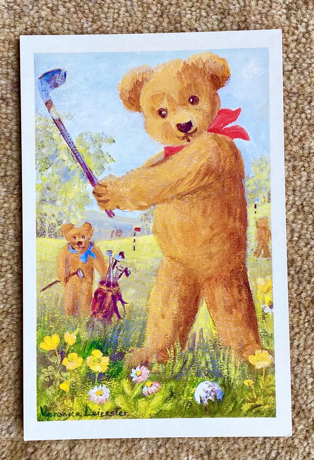 Golf Teddy Bear Postcard - Golfing Comic Fun. Ideal to Make in to a ...