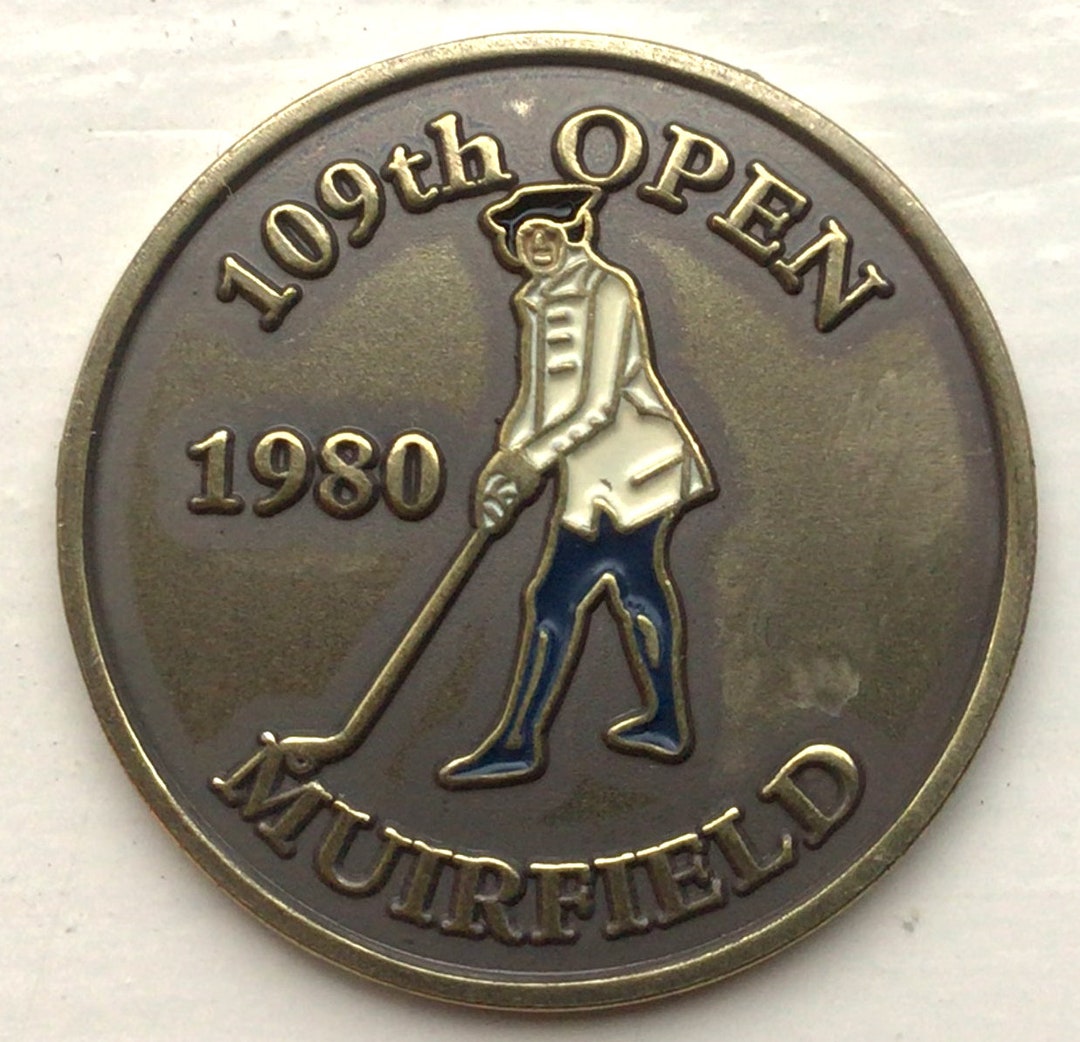 Old Hand Painted Coin Golf Ball Marker for the 1980 Open Championship ...