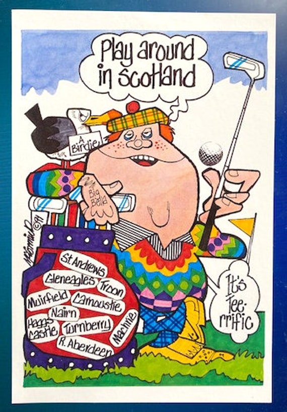 Golf Birthday Card Golf Post Card Hilarious Comic Fun. Ideal - Etsy