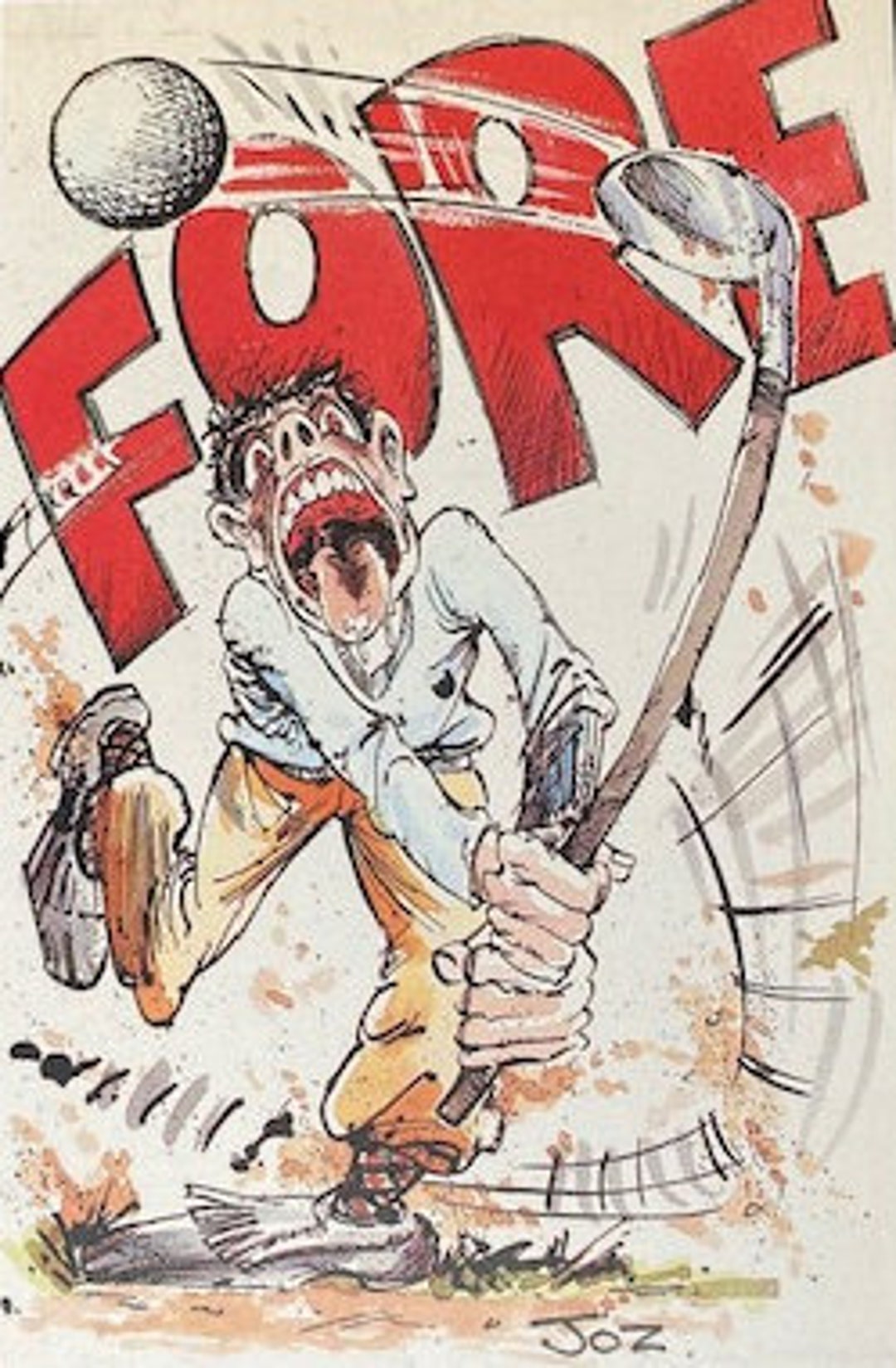 Golf Post Card - Hilarious Comic Fun. Ideal to Make in to a Golf ...