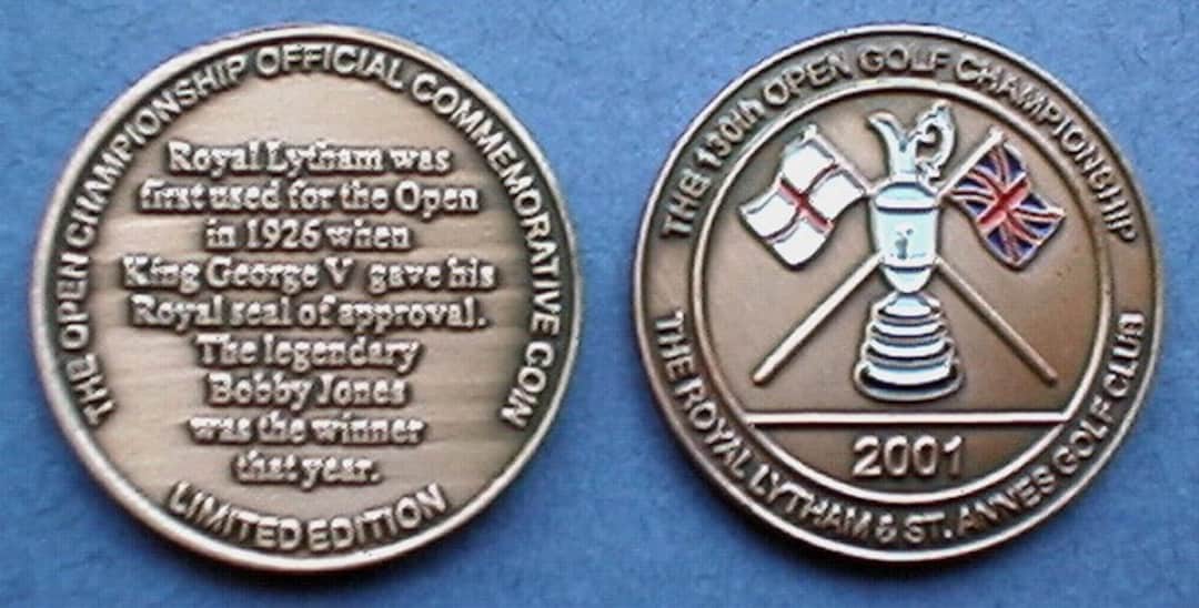 Superb Hand Painted & Embossed Coin Ball Marker for the 2001 Open ...