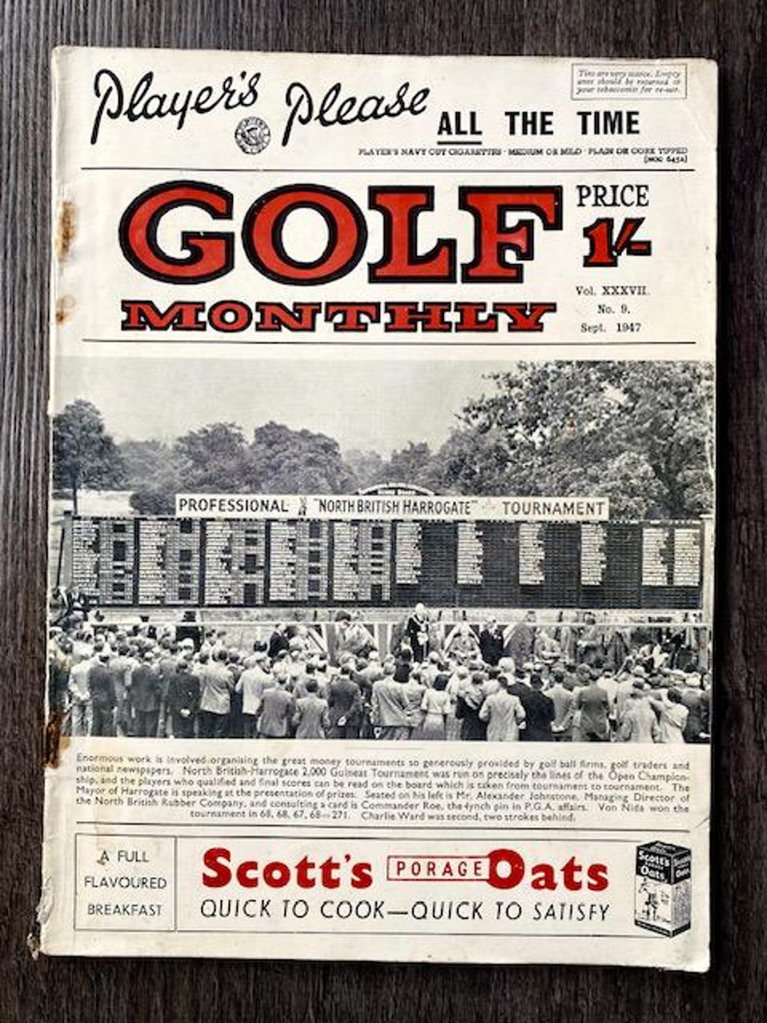 Golf Magazine September 1947 BIRTHDAY Gift - 78 Year Old Complete 71 ...