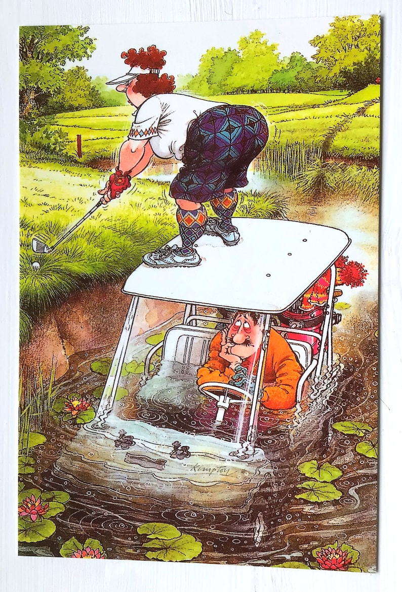Golf Postcard Hilarious Comic Fun. Ideal to Make in to a Golf Birthday ...