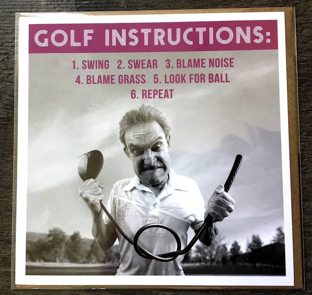 Golf Birthday Card ! Comic Golf. for Your Golfer Husband, Partner ...