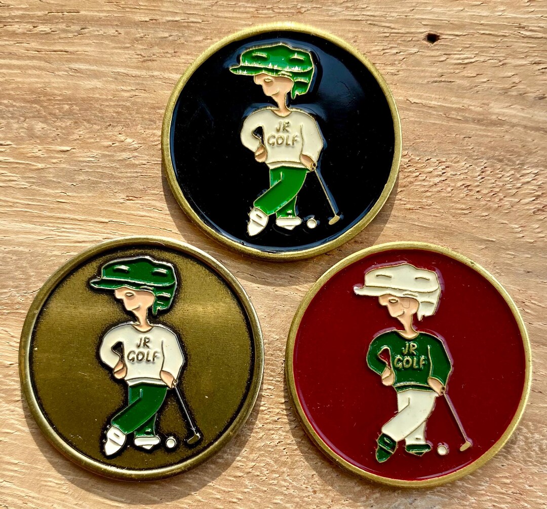 Superb Set of 3 Junior Golf Hand Painted Metal Coin Golf Ball Markers ...