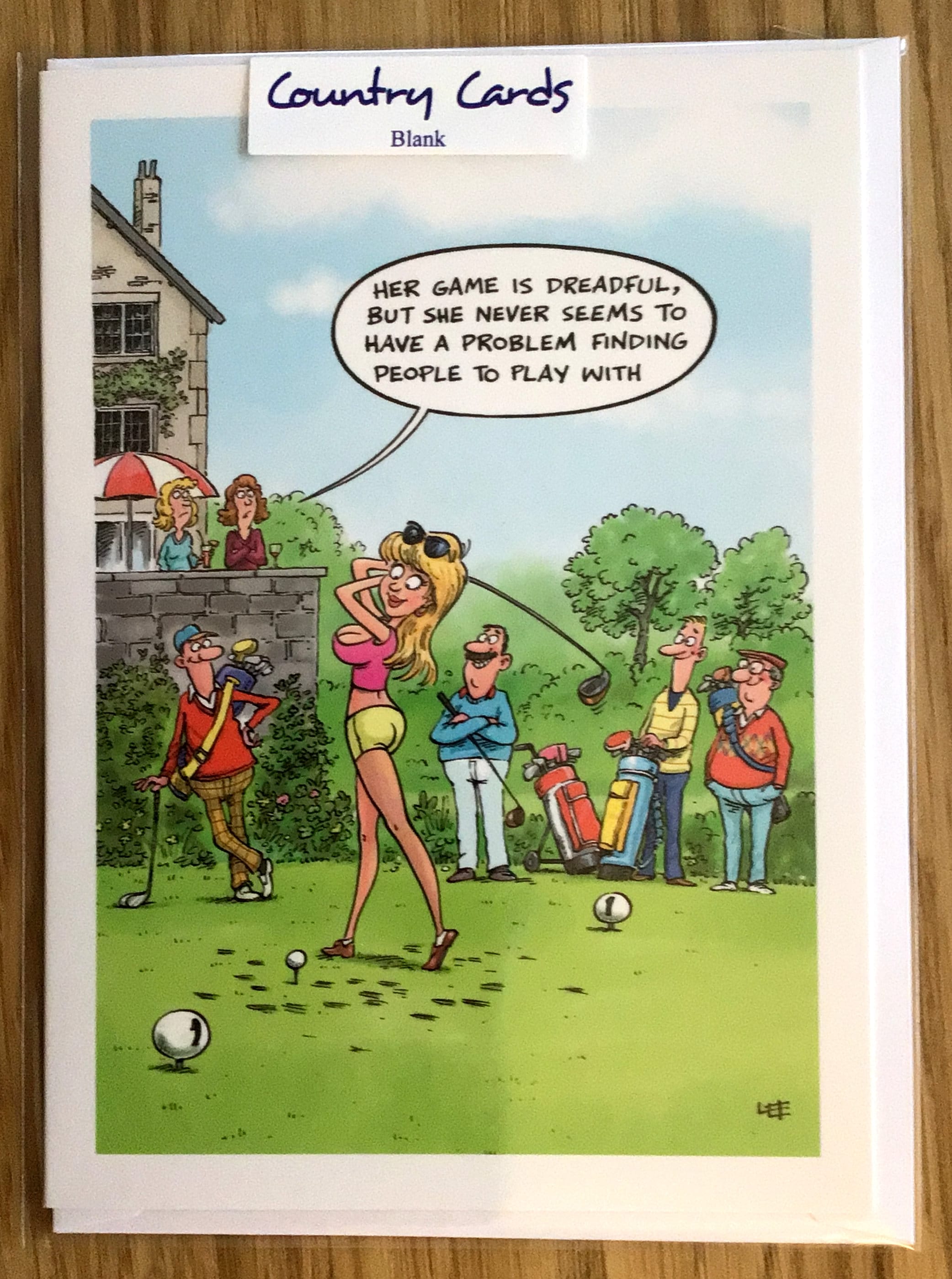 Golf Gift Card and Envelope - Comic Fun Hilarious. Why Do Men Like to Watch Some Women Golfers ...