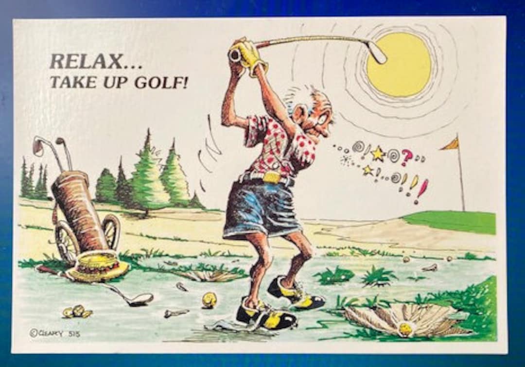Golf Birthday Card Golf Post Card - Hilarious Comic Fun. Ideal to Make ...