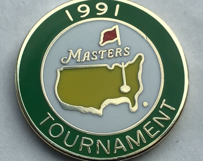 Old Original Enamelled Stem Golf Ball Marker for the 1991 Masters ...