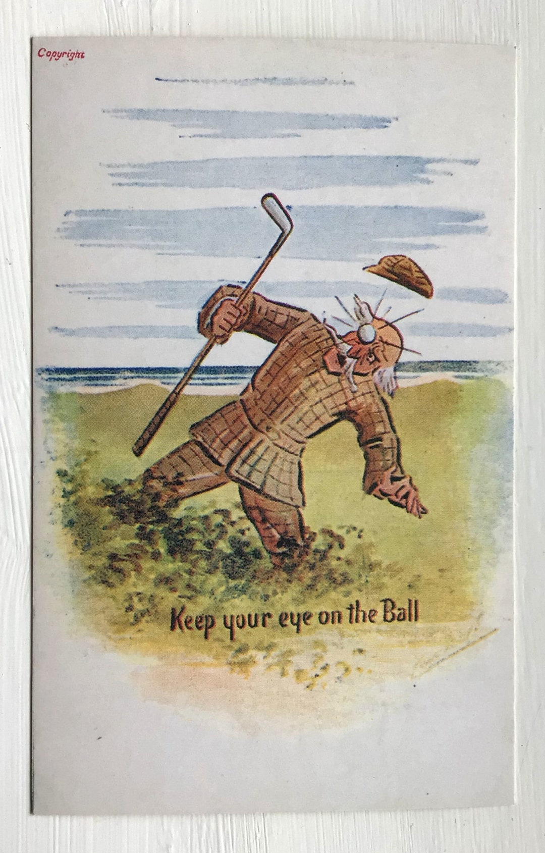 Golf Postcard 1930s Vintage - Old Comic Golf Postcard - Old Golfer ...