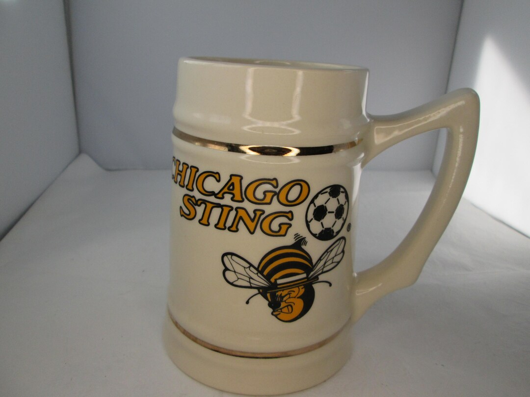 VTG RARE Chicago Sting Soccer Team Beer Stein White Ceramic Beer Mug ...