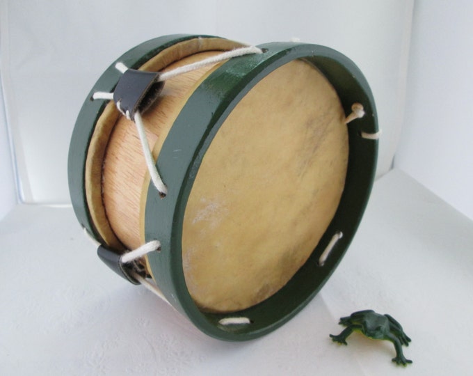Small Handmade Drum With Wood Trim Cabin Decor Lodge Decor Toy Drum Toy ...