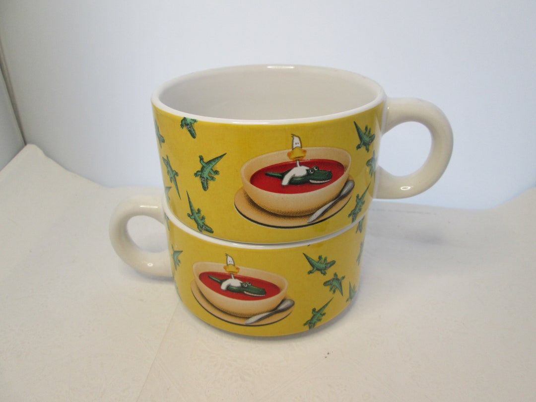 Vintage Sitting Ducks Soup Mug Pair: Universal Studios Yellow Mugs - Etsy