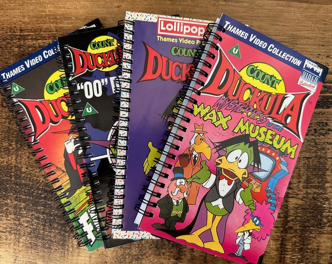 Count Duckula VHS Retro Altered/upcycled Notebooks | Gifts for Her ...