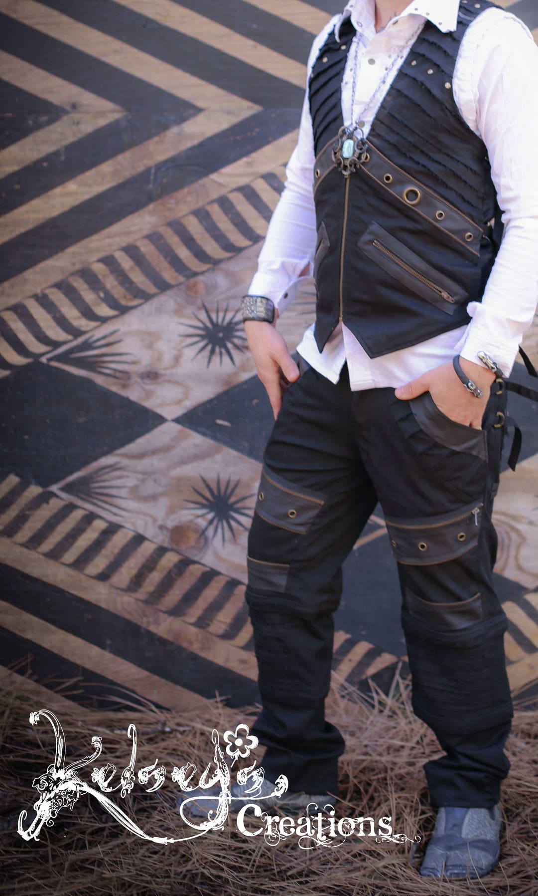 Steampunk Hose für Konzert, Festival Kleidung für Ihn, Coole Hipster ...