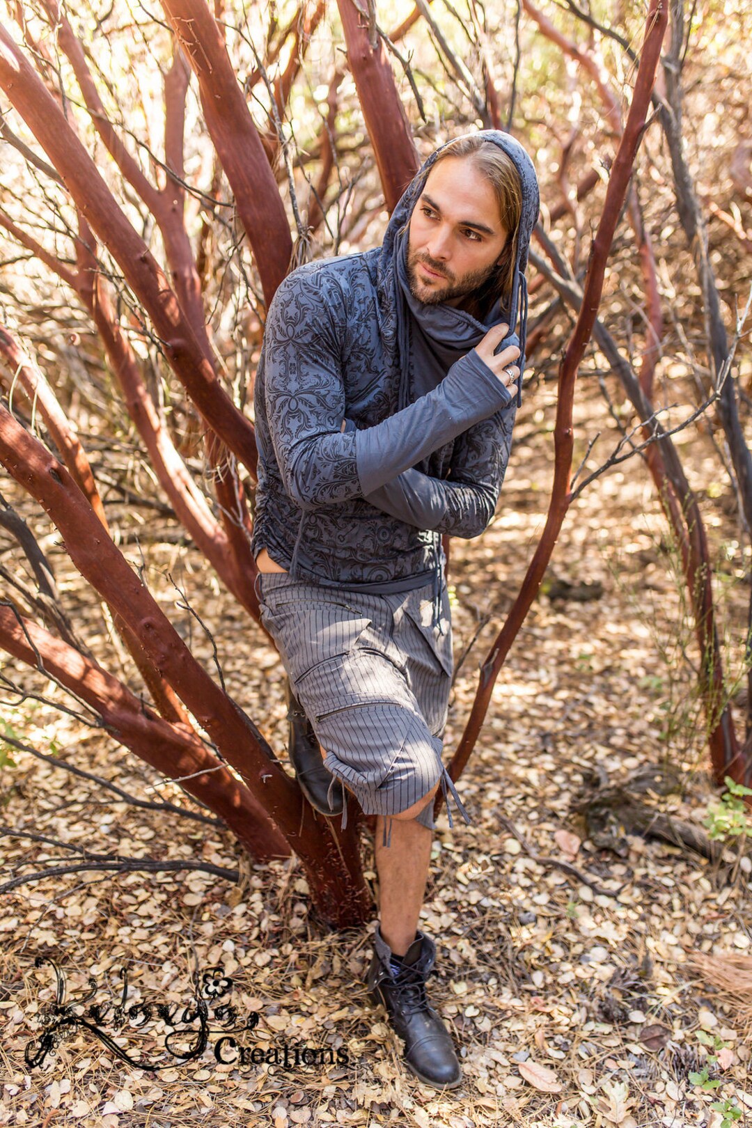 Men's Gray Screenprint Hoodie: Festival Fashion Sweatshirt - Etsy