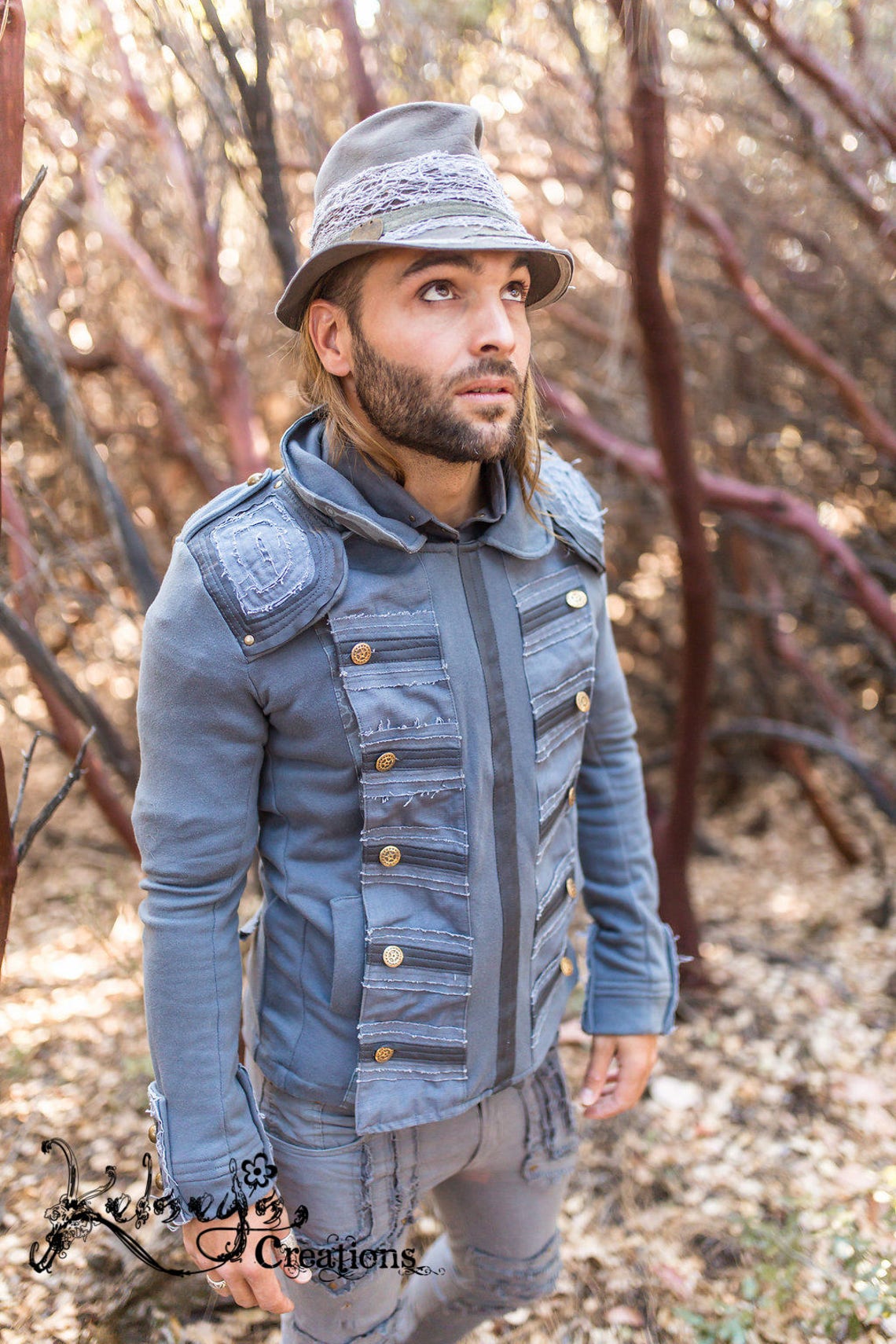 MEN'S JACKET Gray Jacket Steampunk His Jacket for | Etsy