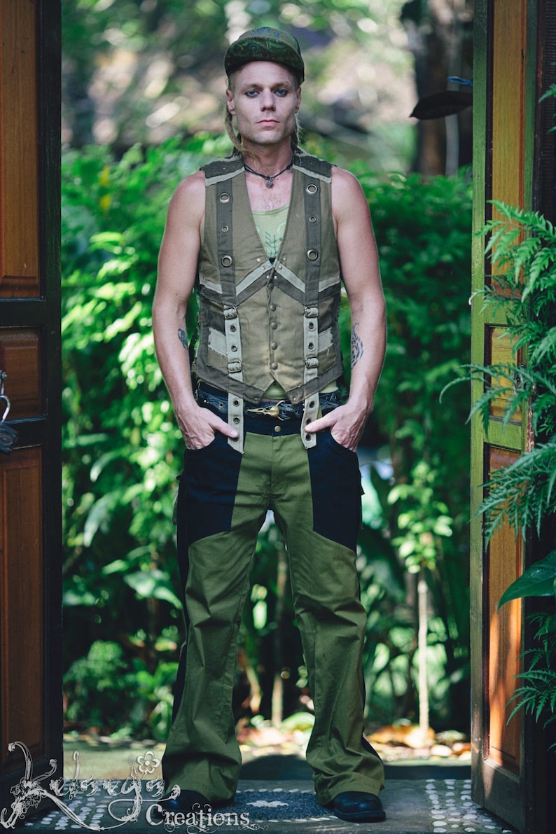 Men's Steampunk Vest Green Vest Hipster Shambhala - Etsy