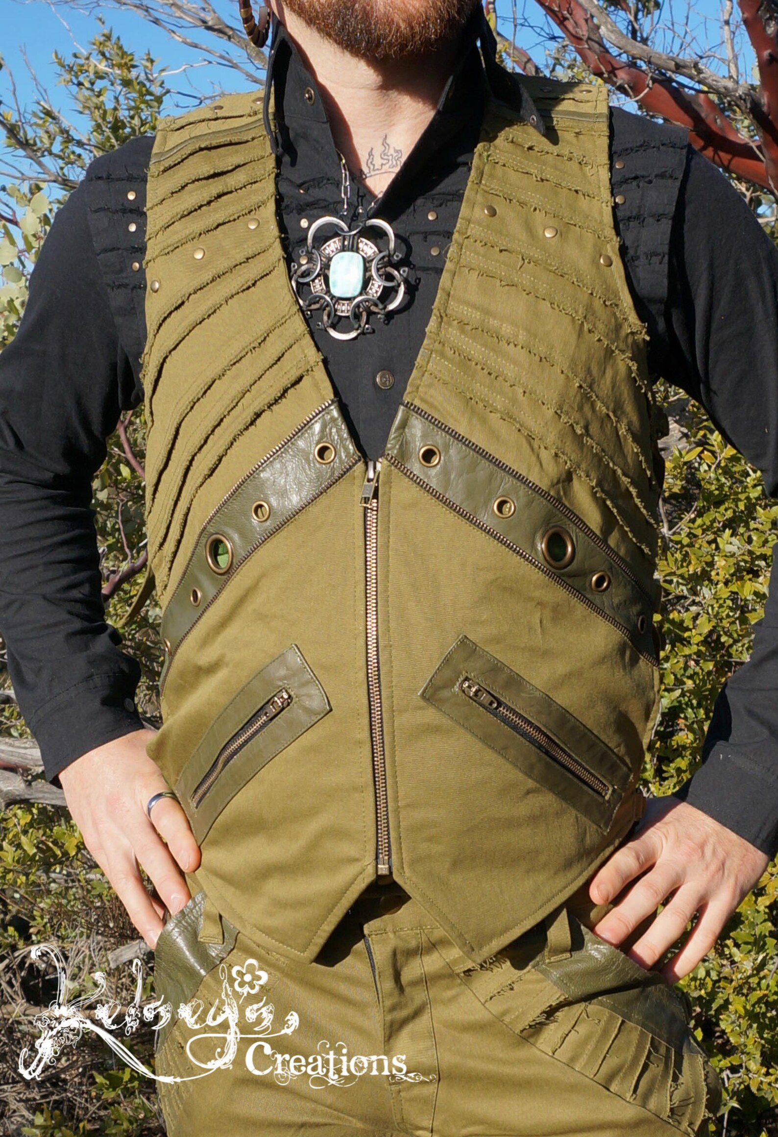 Green Steampunk Vest: Men's Festival Cosplay, Linealot Design - Etsy