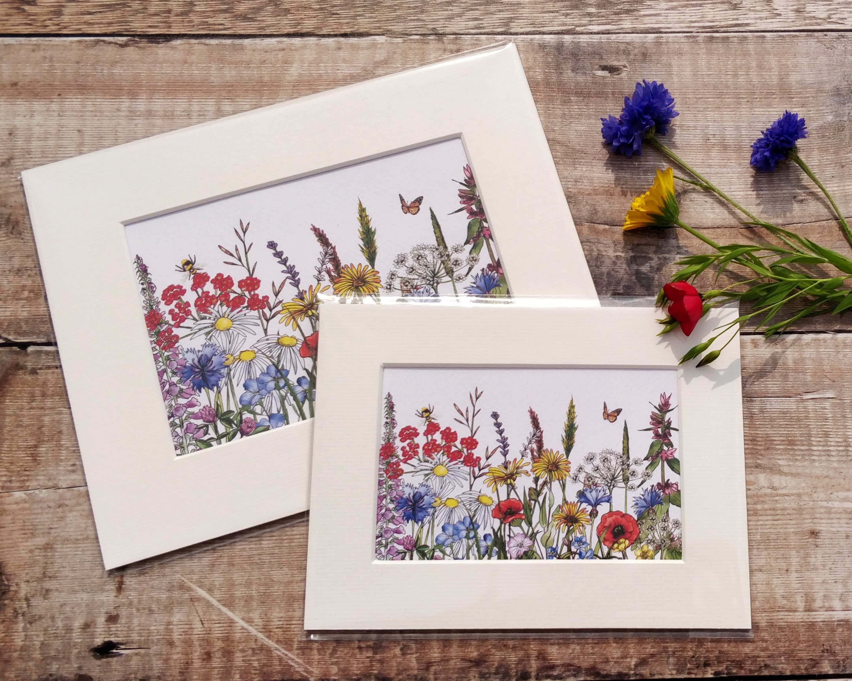 Wildflower Meadow Cottagecore Print Mounted or Unmounted | Etsy