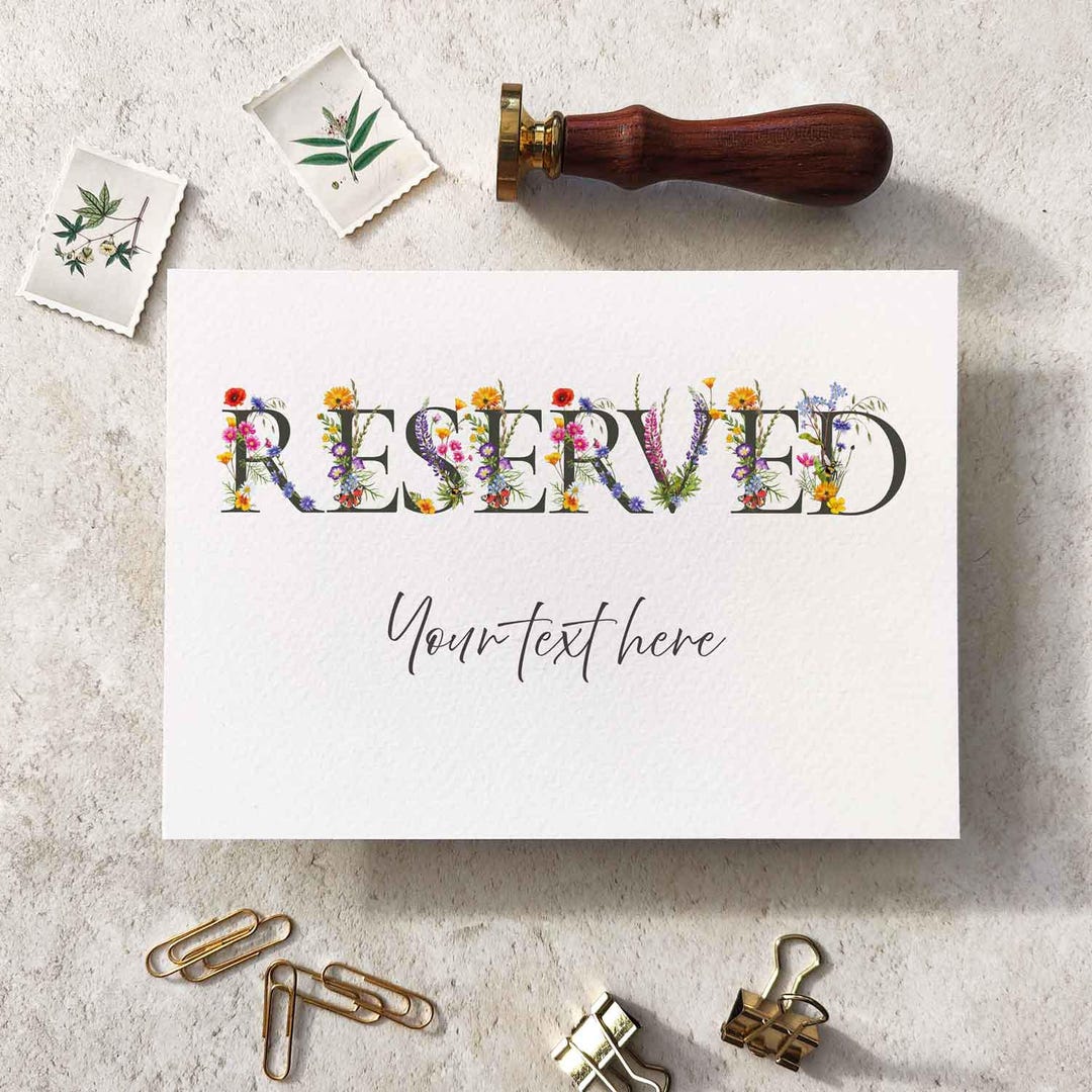 Wildflower Reserved Sign, Printable Digital File - Etsy