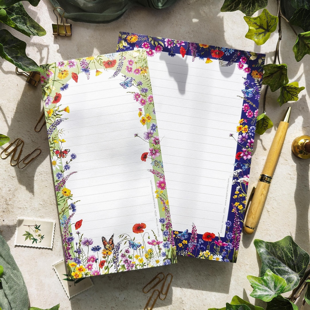 Wildflower Notepad Set: Watercolor Floral A5 & DL Notepads - Etsy