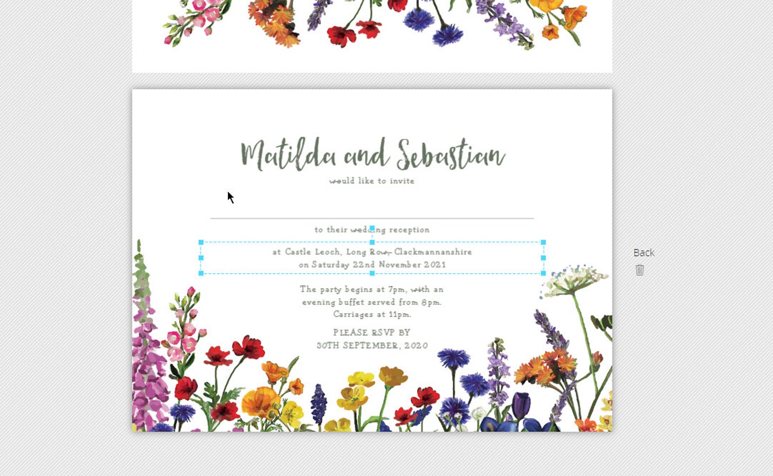 Wildflower Wedding Printable Digital File Template Design | Etsy