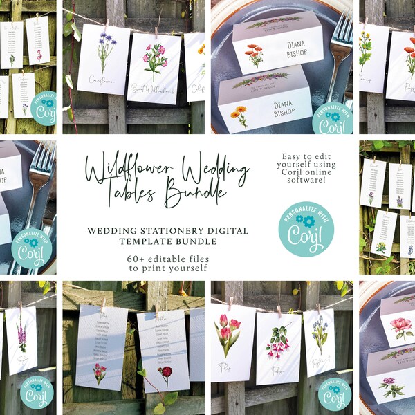 Flower Table Cards - Etsy