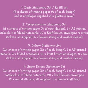 Luxury Letter Writing Set, Pink Flowers, Note Paper, Notecards and ...