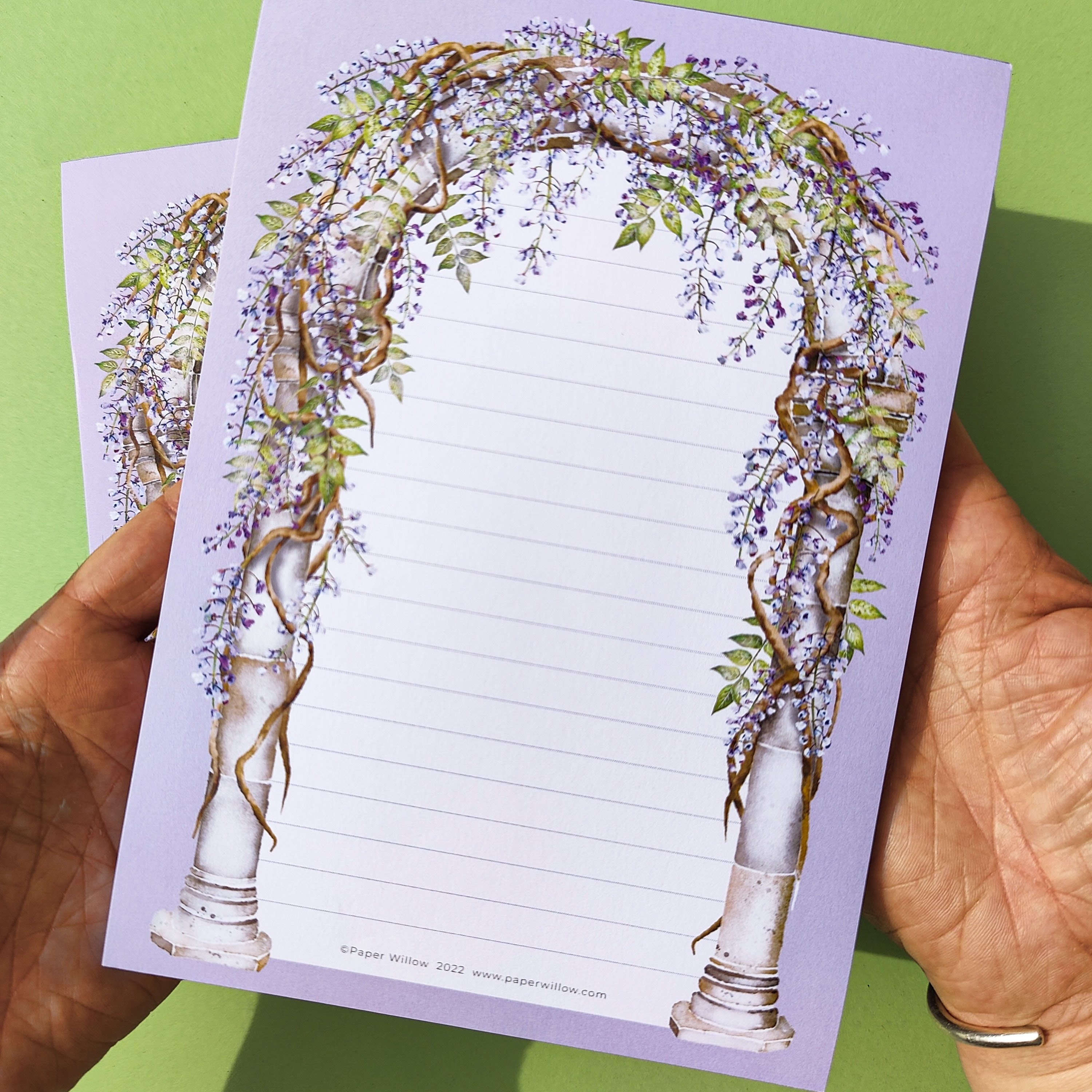 Luxury Letter Writing Set, Wisteria Lilac Watercolours, Note Paper,a5 ...