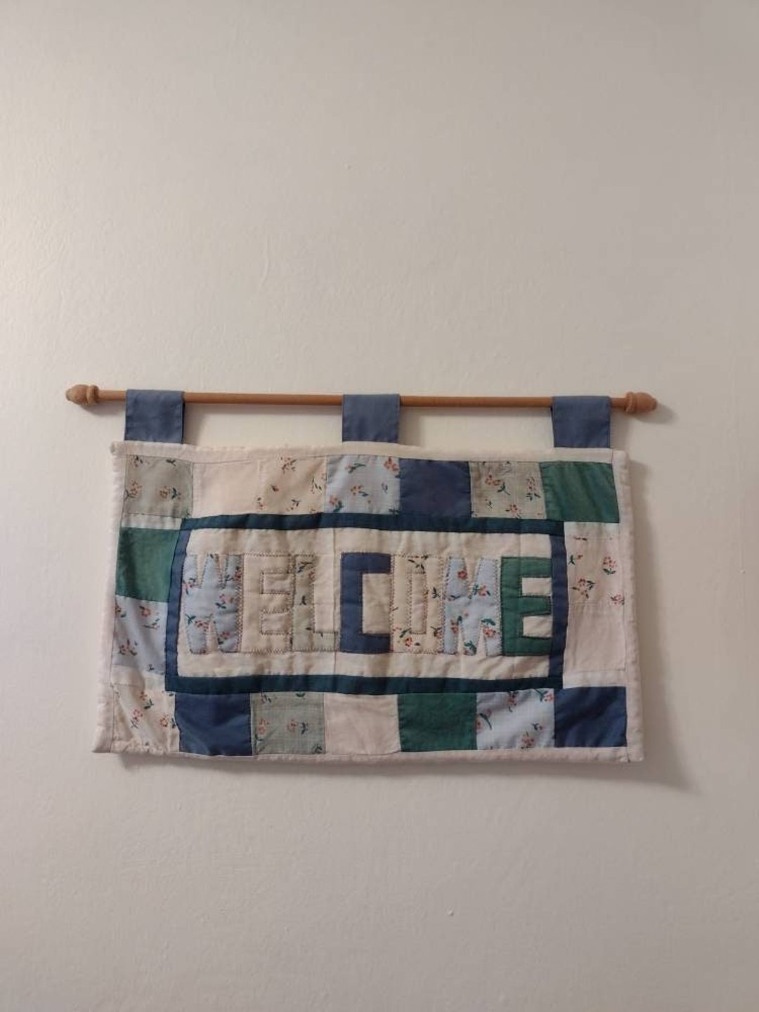 Handmade Quilted Welcome Sign. Welcome Sign. Cottage Style. Shabby Chic ...