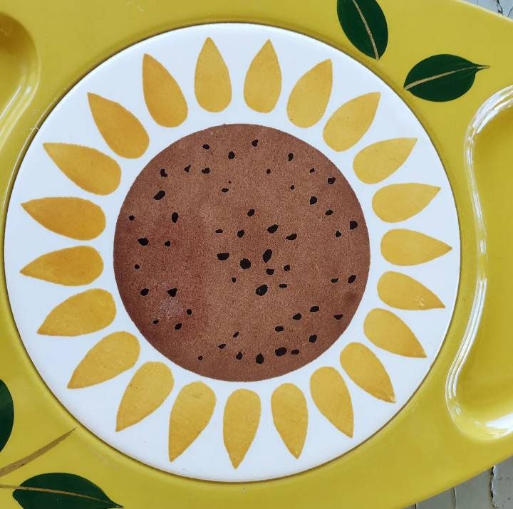 Retro Mod Serving Platter. Sunflower Platter. Cheese Board. - Etsy