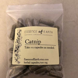 Catnip Capsules. Herbal Capsules. 500 Mg Capsules. No Filler. All ...