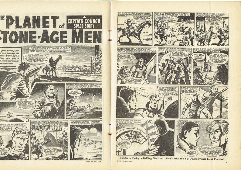 Original Art, 2 Pages, Captain Condor 1963 Very Large Pages 21 X 16 ...