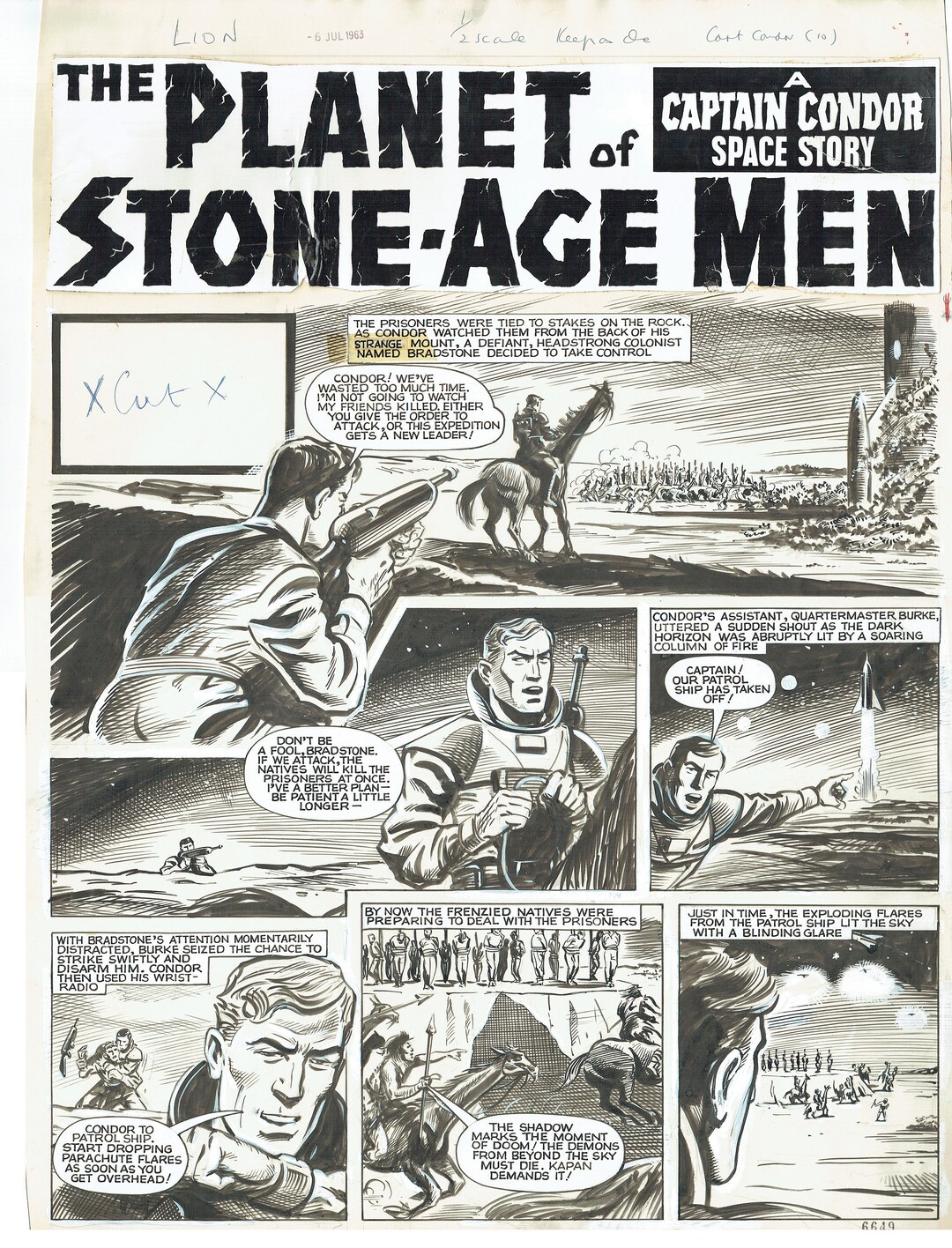 Original Art, 2 Pages, Captain Condor 1963 Very Large Pages 21 X 16 ...