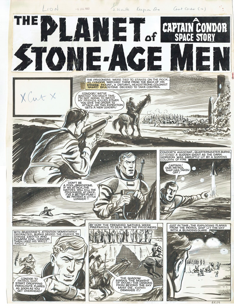 Original Art, 2 Pages, Captain Condor 1963 Very Large Pages 21 X 16 ...