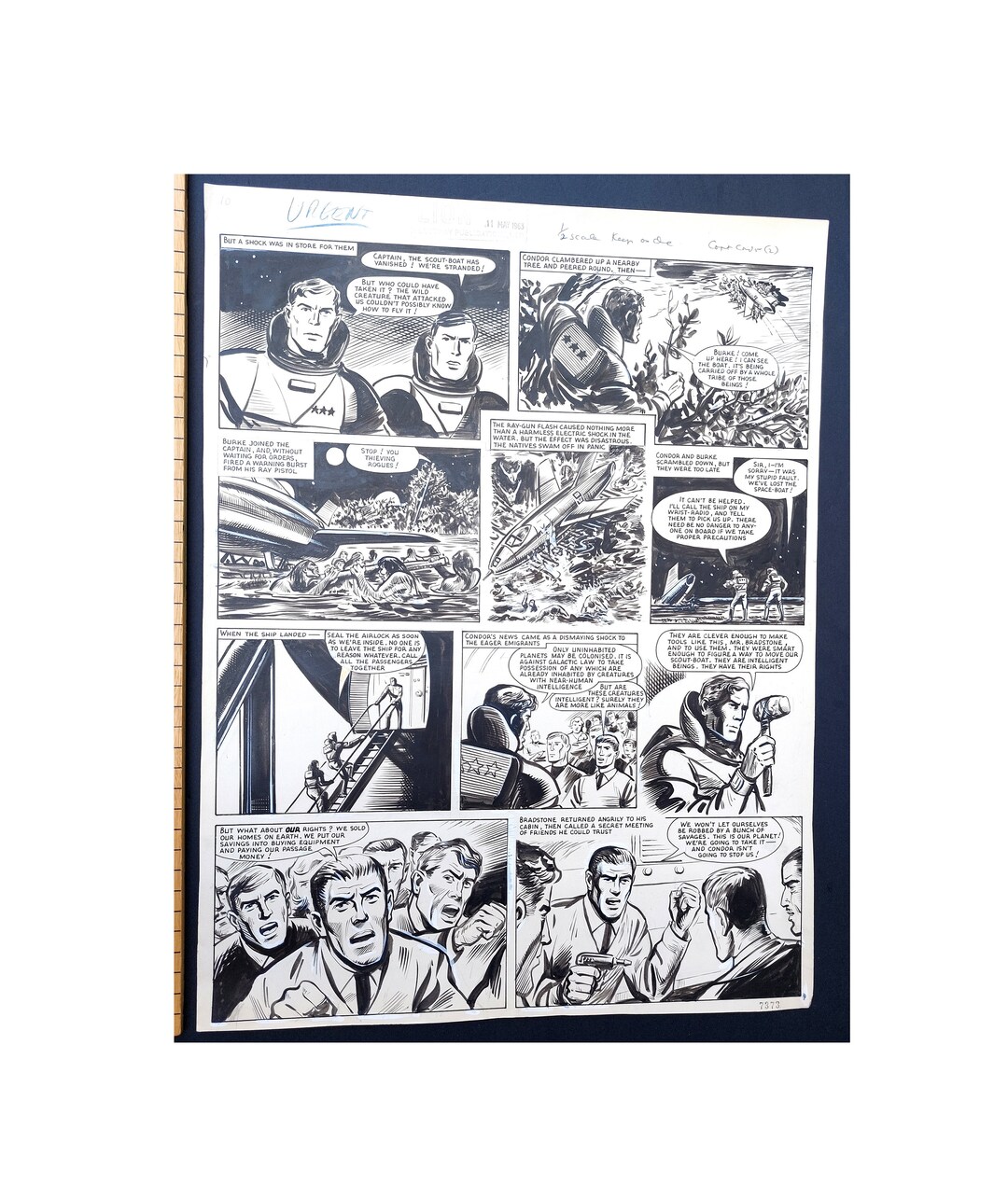 Original Comic Art 1963 Captain Condor Very Large Page 20 - Etsy