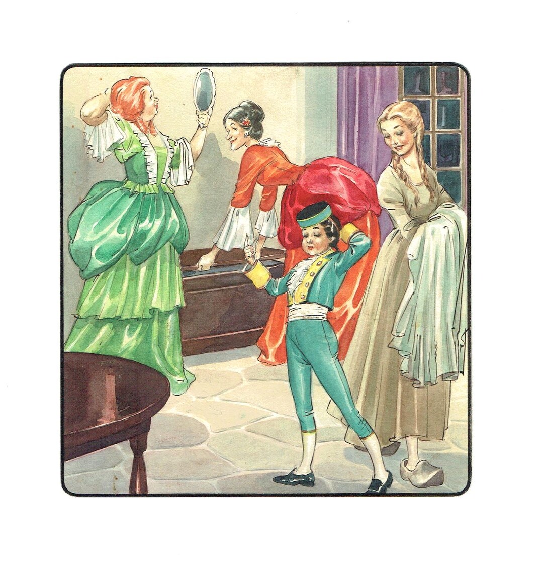 Cinderella, N. Quinto, 1956, Original Hand-painted Artwork, Cinderella ...