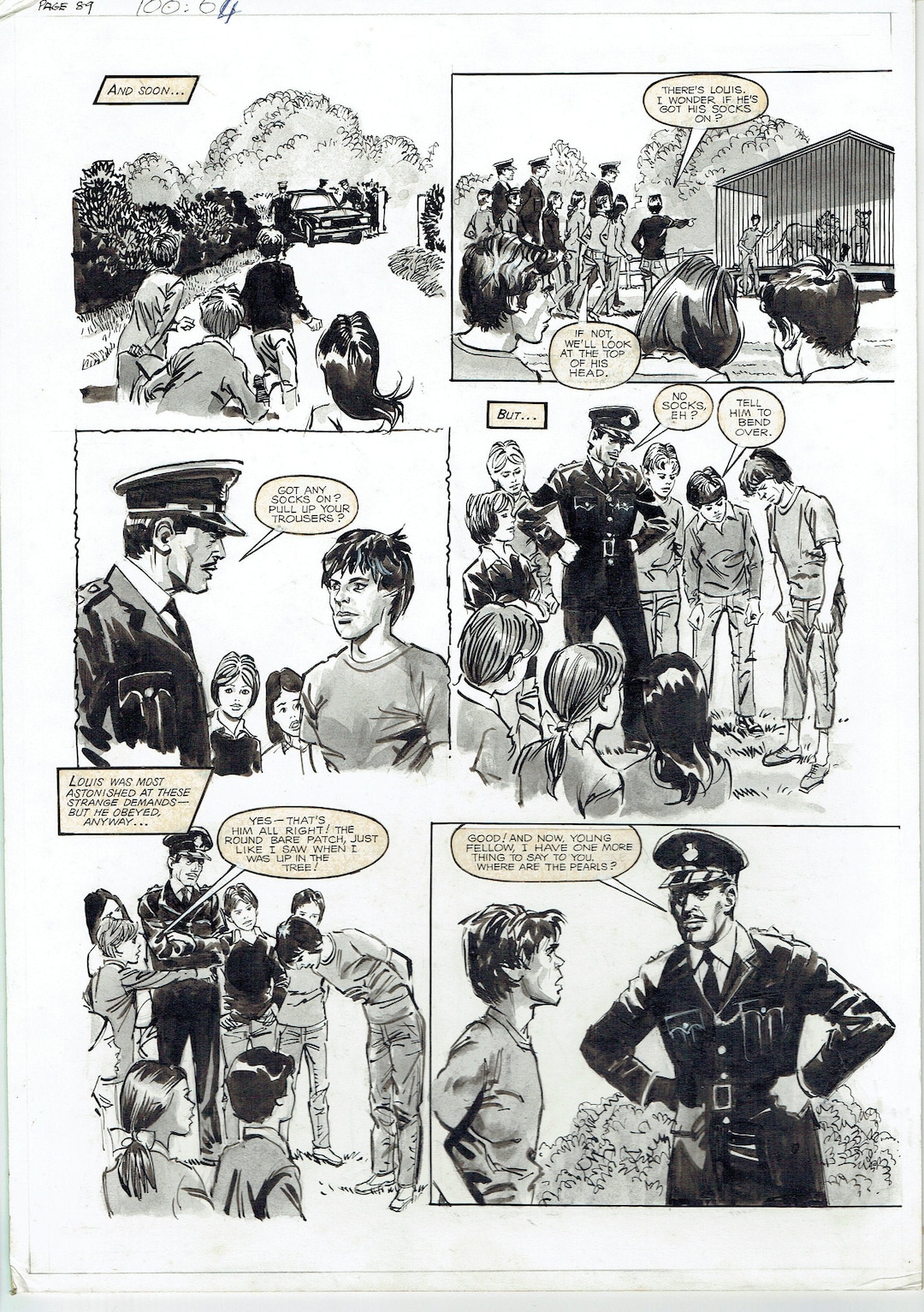 Secret Seven & Police Harass Circus Worker. Original Comic Artwork ...