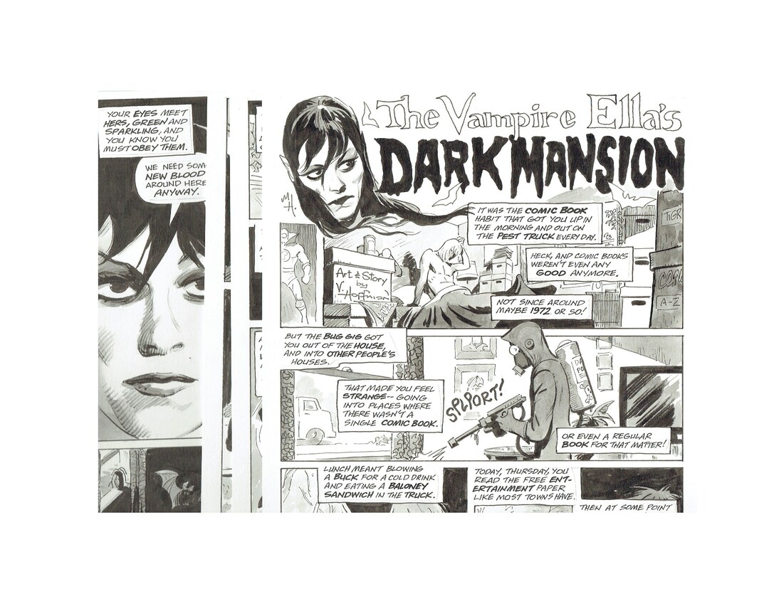 Vampire Ella's Dark Mansion Mike Hoffman 4 Original Comic Art Pages ...